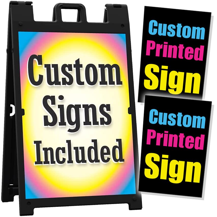 Black Signicade Deluxe with two 4mm 24"x36" signs