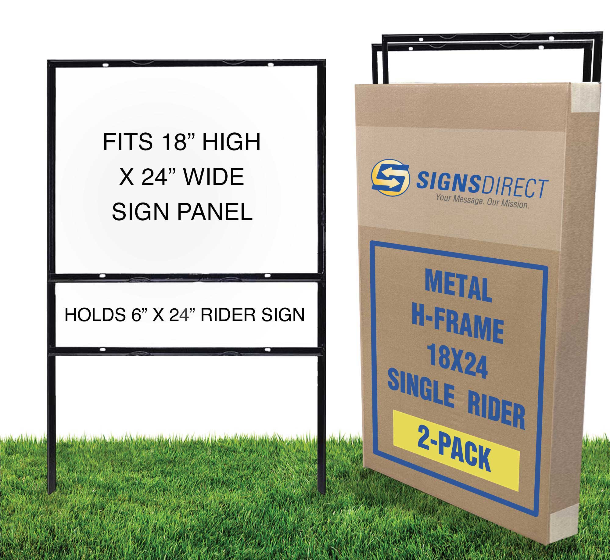 2-Pack of Econo 24" wide x 18" tall Slide-In Angle Iron Real Estate ...