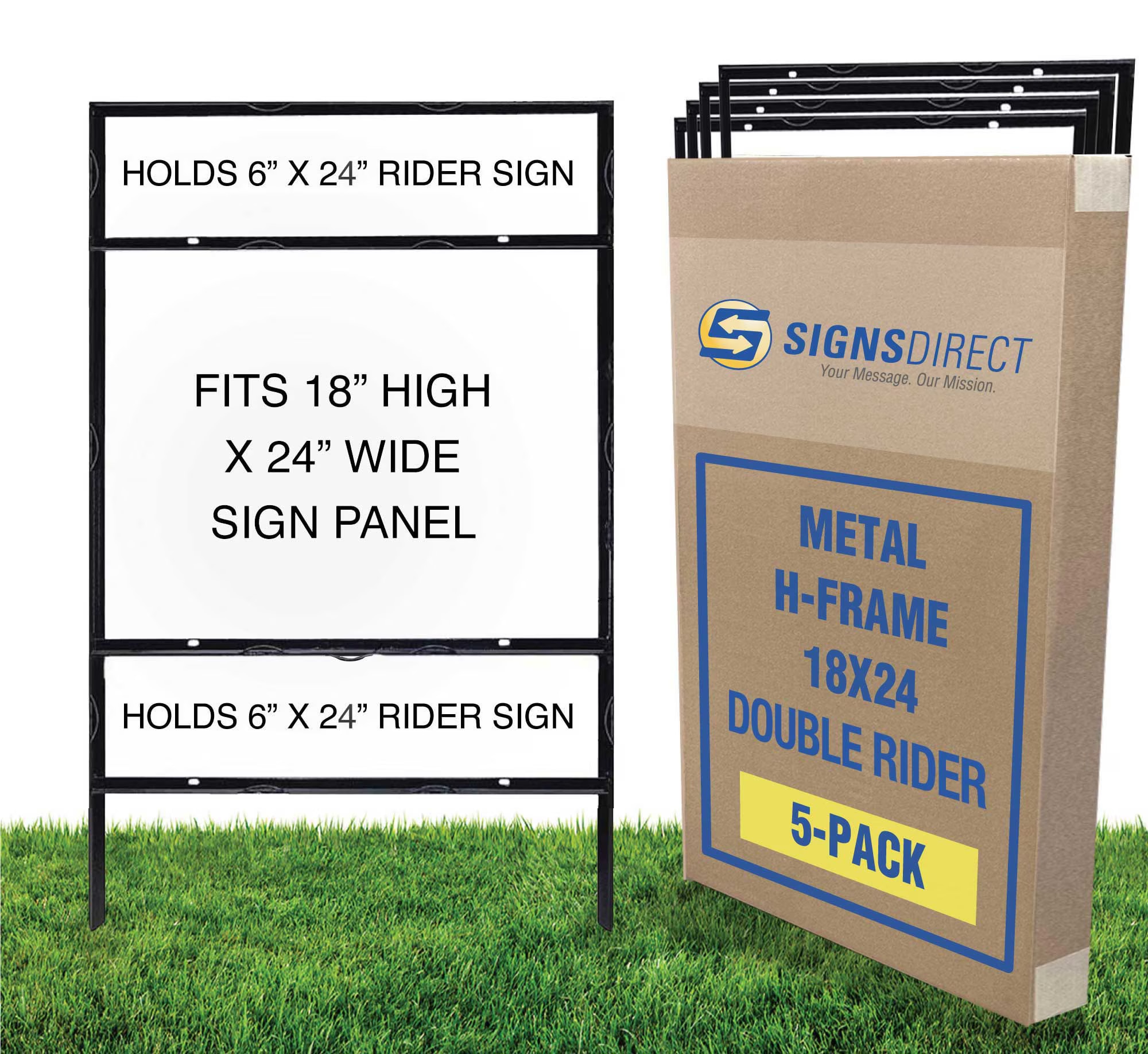 Econo 24"x18" Slide-In Angle Iron Real Estate Sign Frame with Dual ...