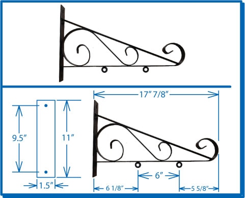 18" Hanging Sign Scroll Bracket