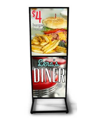 63" Tall 2-Tier Aluminum Sign Stand