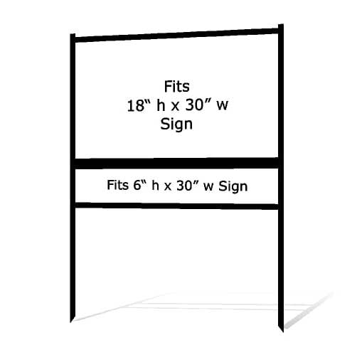 Black Deluxe USA Single Rider 30"x18" Slide-In Angle Iron Real Estate Sign