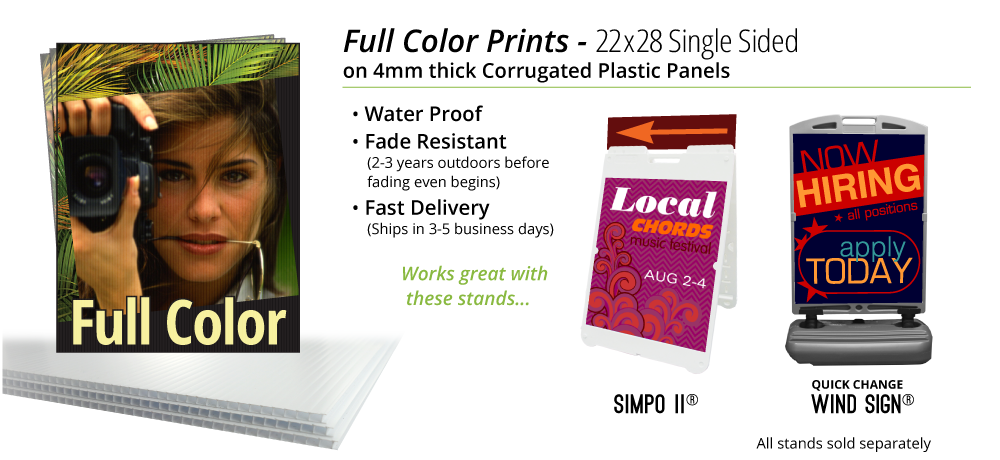 22x28 Custom Single Sided 4mm Corrugated Plastic Sign