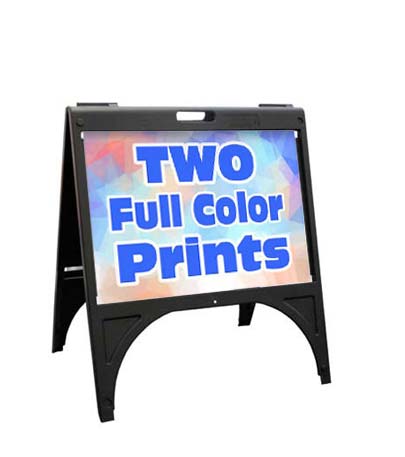 Black Poly Quik Sign with two 4mm 18"x24" signs.