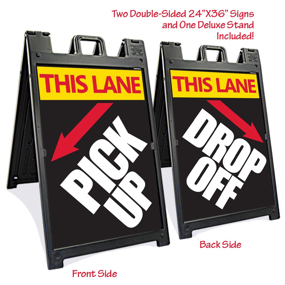 Black Signicade Deluxe with 2 Drop off / Pick up Signs
