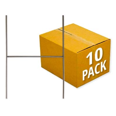 10 Pack - 10"x15" Economy Coro H-Frame Step Stakes with 7.5" prongs. 9 ...