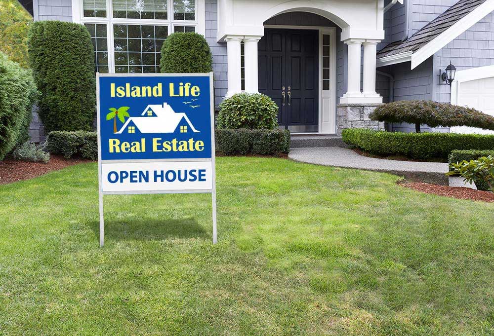 White Deluxe USA SINGLE Rider 24"x18" Slide-In Angle Iron Real Estate Sign