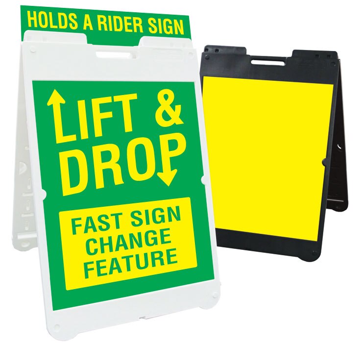 Simpo Sign II with Rider Portable Sign Stand - WHITE