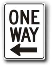 18" X 24" One Way (Left) sign