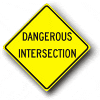 24"x24" Dangerous Intersection