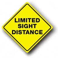 30"X30" Limited Sight Distance sign