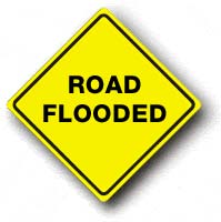 reflective Road Flooded sign 24"