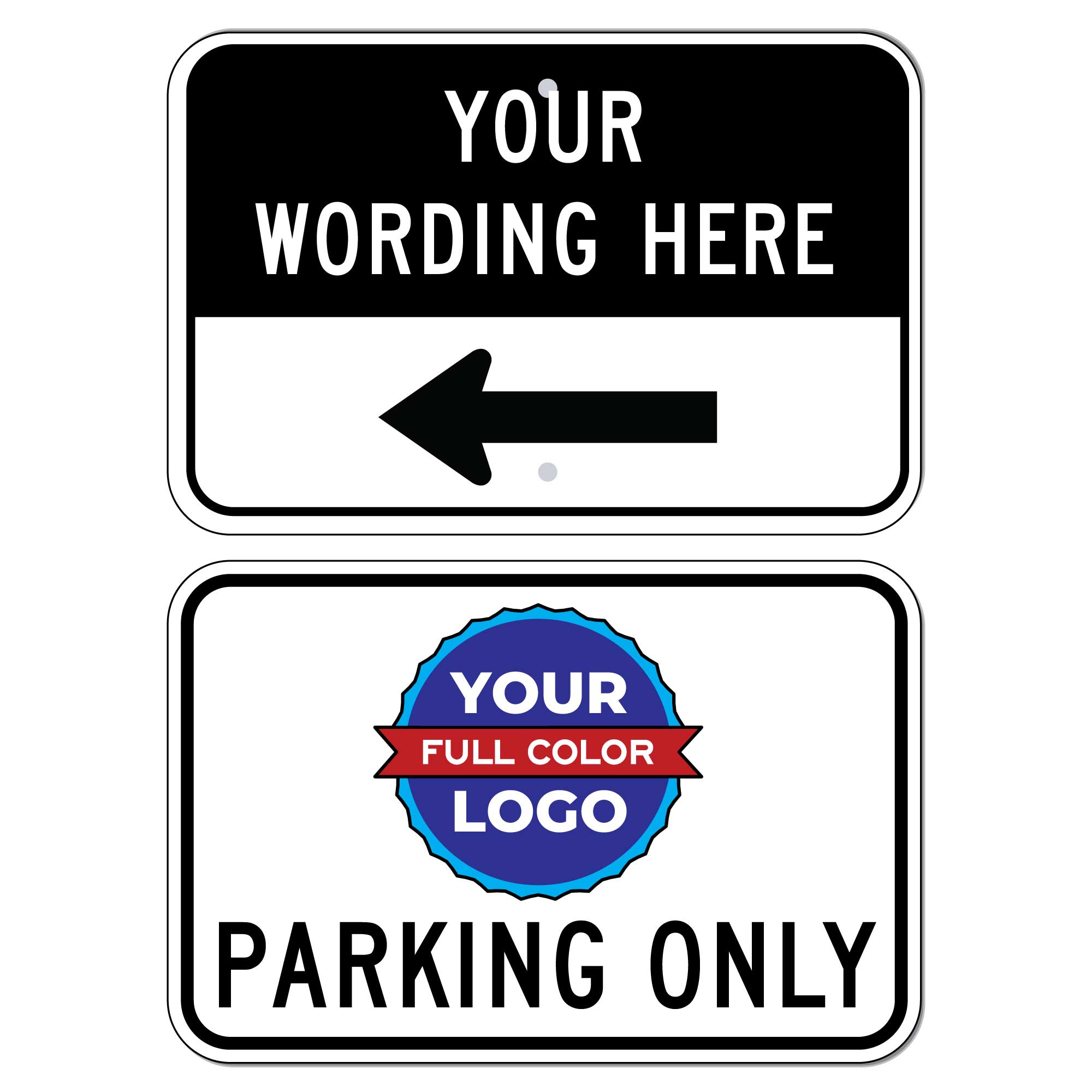 Deluxe Custom Aluminum 18x12 Sign. 080 EG-Reflective - Upload & Order