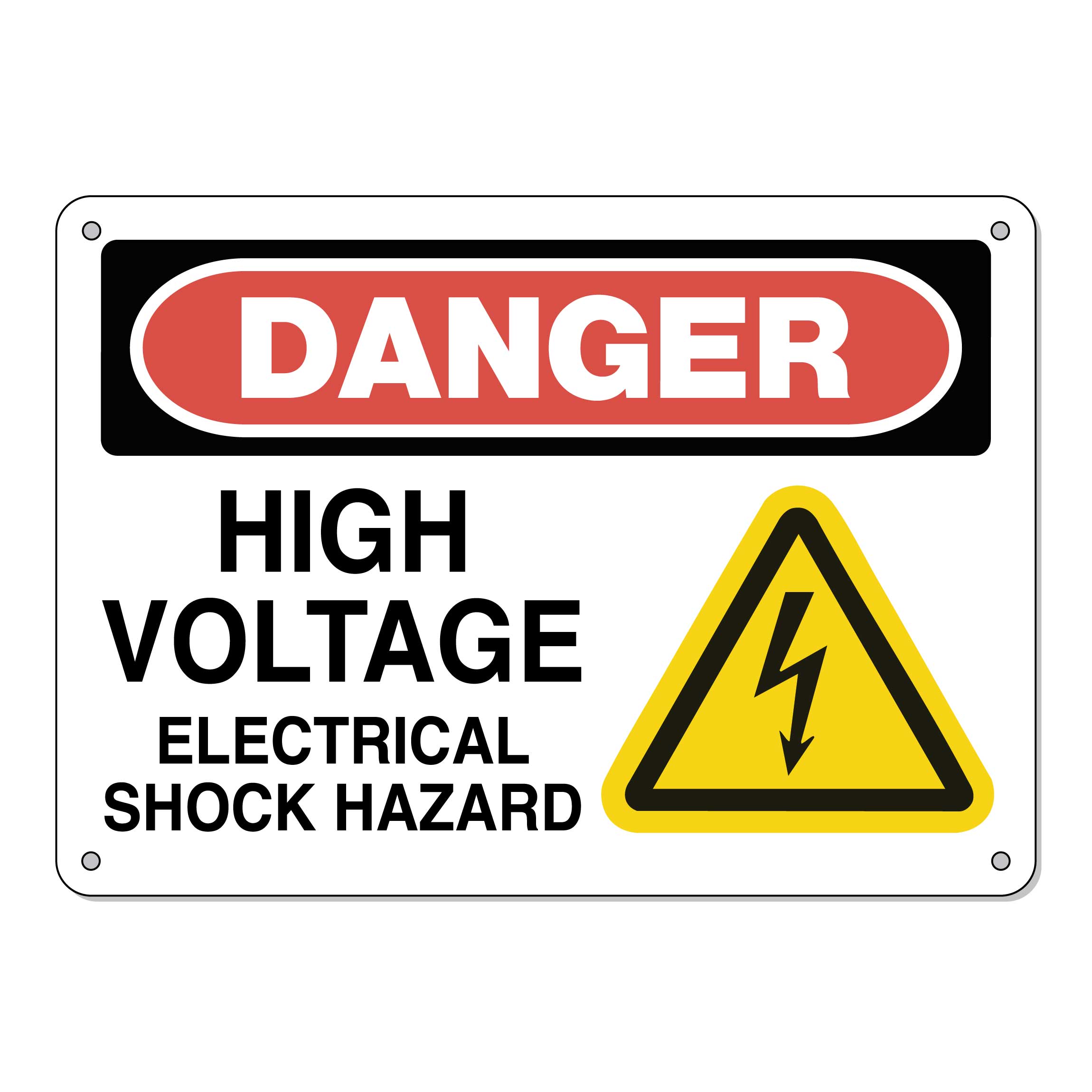OSHA 14x10 sign - Danger - High Voltage, Electrical Shock Hazard - 040 ...
