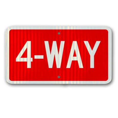 4-way 12"X6" sign
