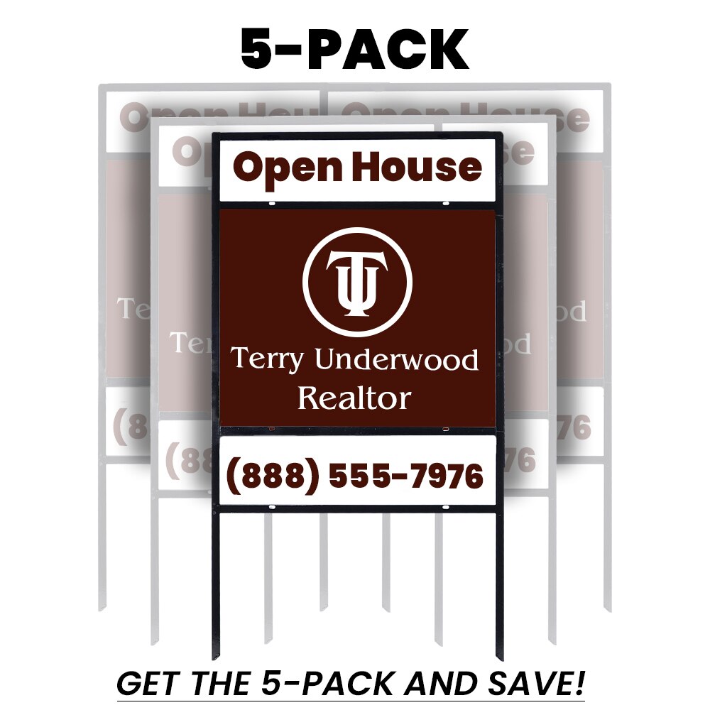 Econo 24"x18" Slide-In Angle Iron Real Estate Sign Frame with Dual ...