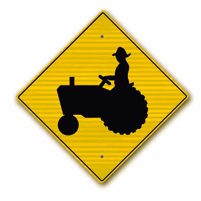 30"X30" Caution Farm Machinery / Tractor sign