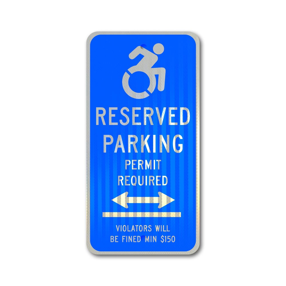 12"x24" Connecticut Handicapped Parking Sign with arrow