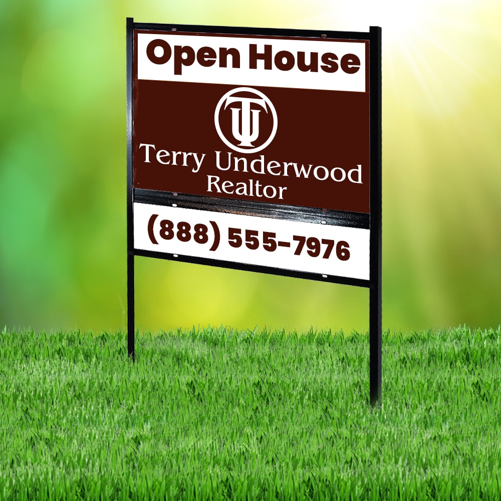 Deluxe USA made 24"wide x 18"high Slide-In Angle Iron Real Estate Sign ...