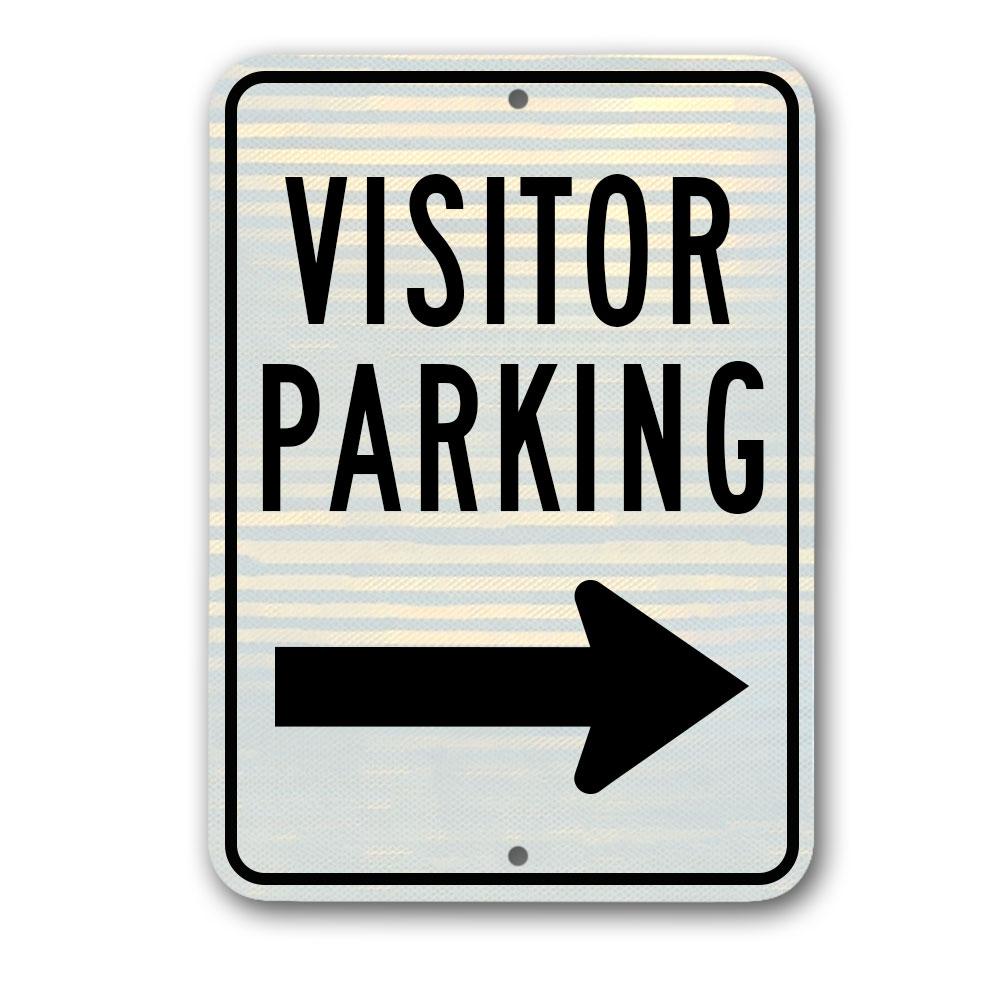 Visitor Parking with Right Arrow sign